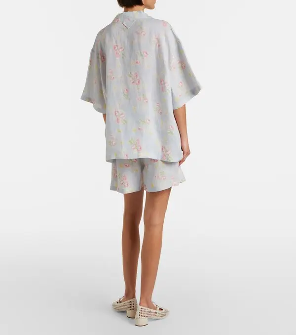 Prada Floral Linen Shorts
