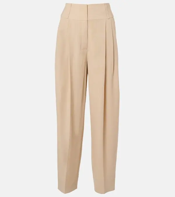 TOTEME Draped Wool Blend Pants - Beige