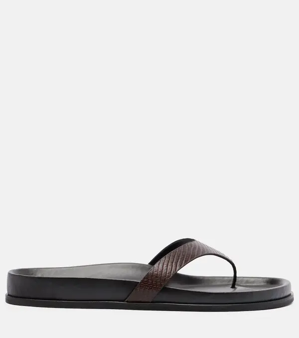 TOTEME Leather Thong Sandals - Brown