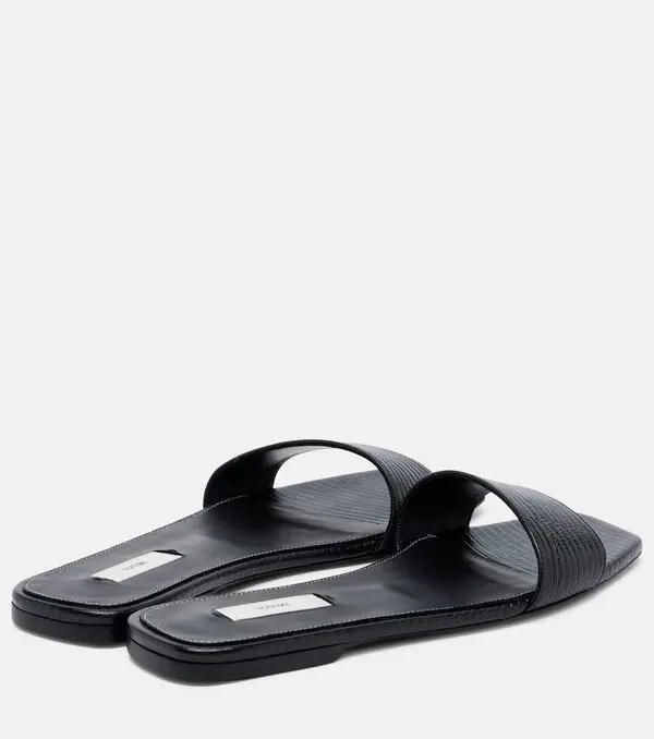 TOTEME Lizard-effect Leather Slides