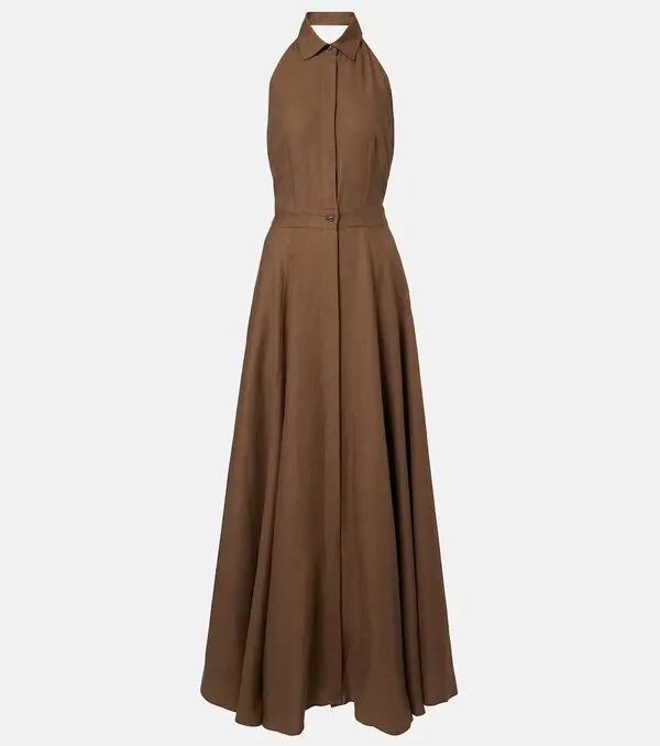 Ralph Lauren Eldred Linen Maxi Dress - Brown