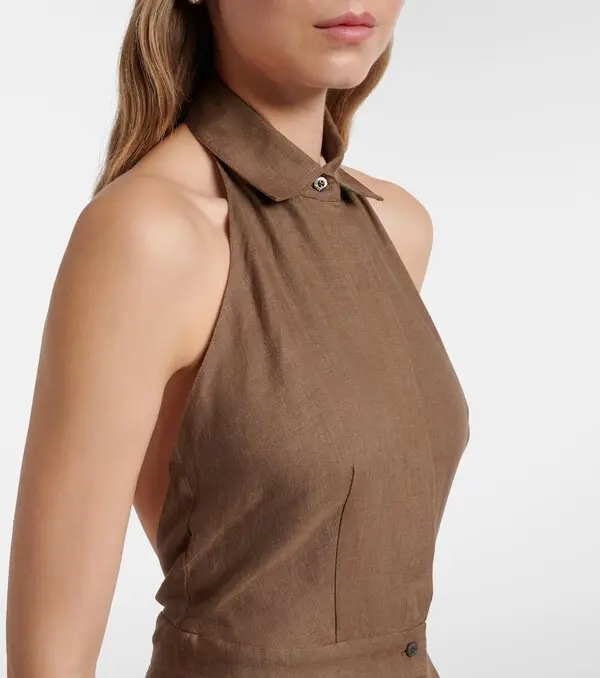 Ralph Lauren Eldred Linen Maxi Dress - Brown