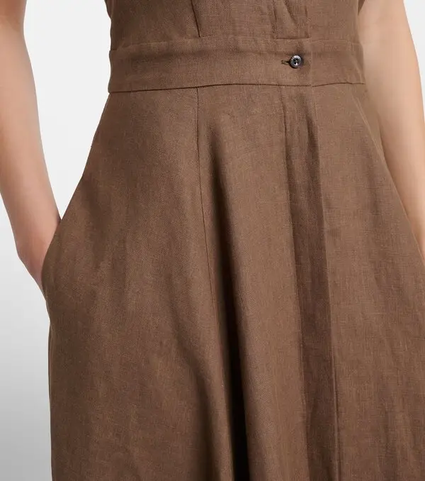 Ralph Lauren Eldred Linen Maxi Dress - Brown