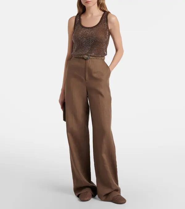 Ralph Lauren Dean Linen Wide-leg Pants
