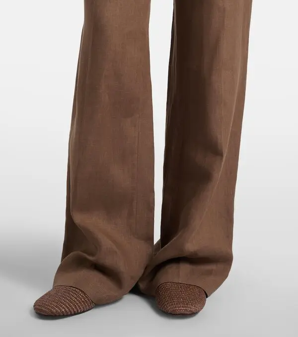 Ralph Lauren Dean Linen Wide-leg Pants