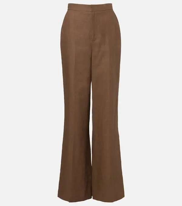 Ralph Lauren Dean Linen Wide-leg Pants - Brown