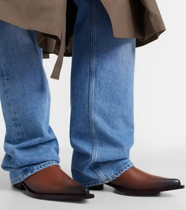 Calvin Klein Tan Leather Cowboy Boots
