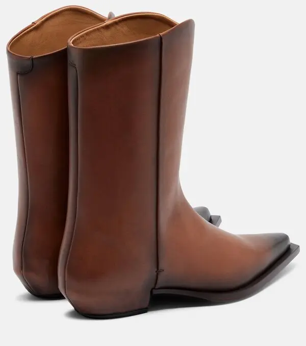Calvin Klein Tan Leather Cowboy Boots