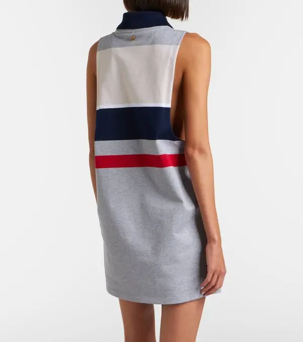 Versace Striped Cotton Jersey Polo Dress