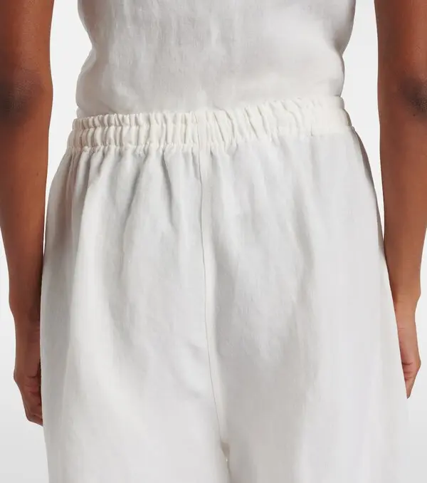 Prada Embroidered Linen Shorts