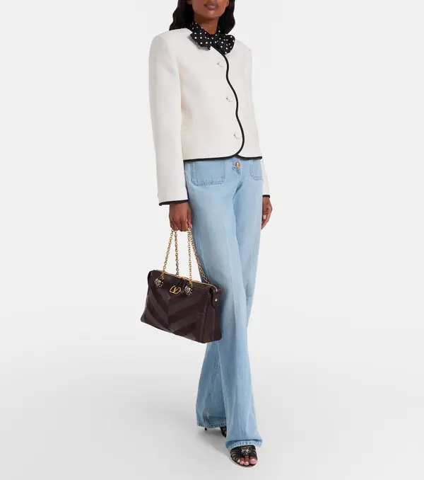 Valentino Garavani Panthea Medium Leather Shoulder Bag