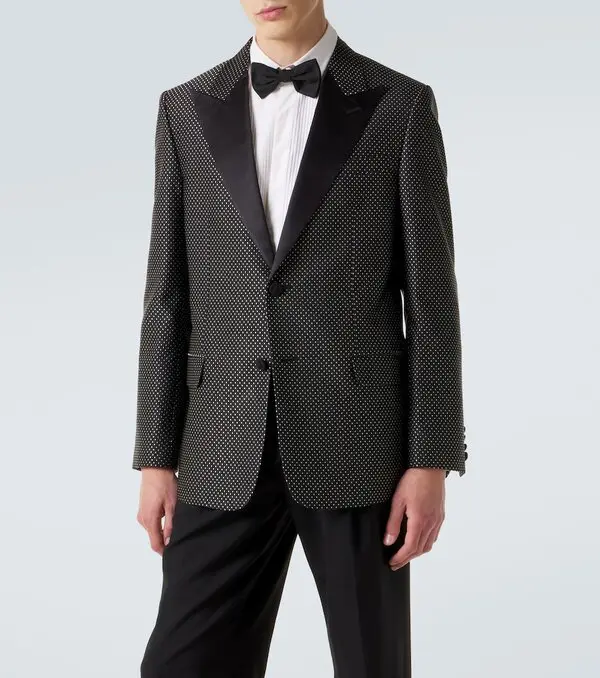 Valentino Garavani Polka-dot Jacquard Tuxedo Jacket