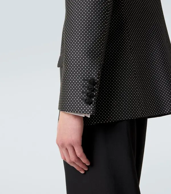 Valentino Garavani Polka-dot Jacquard Tuxedo Jacket