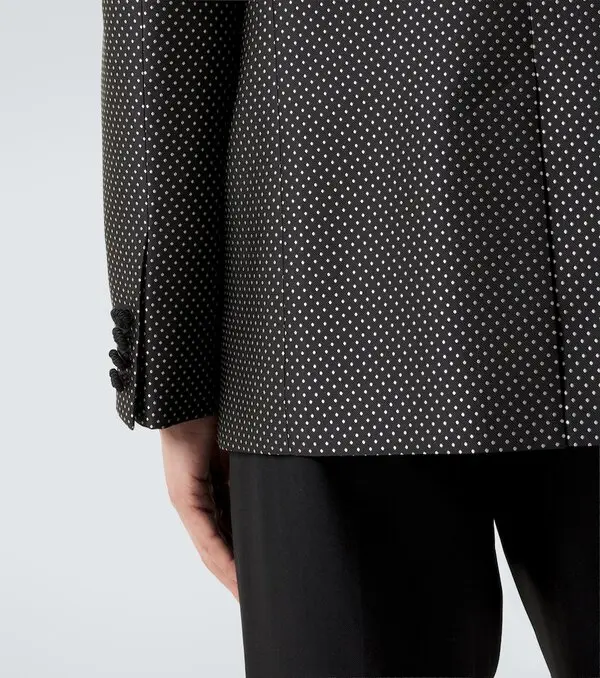 Valentino Garavani Polka-dot Jacquard Tuxedo Jacket