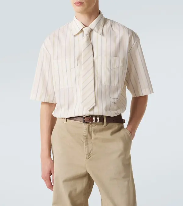 Calvin Klein Nathaniel Striped Bowling Shirt