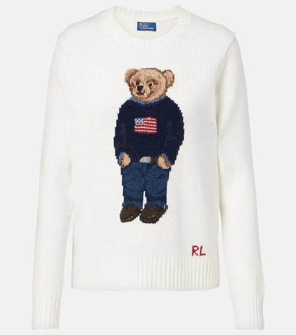 Polo Ralph Lauren Polo Bear Intarsia Knit Sweater - Blue