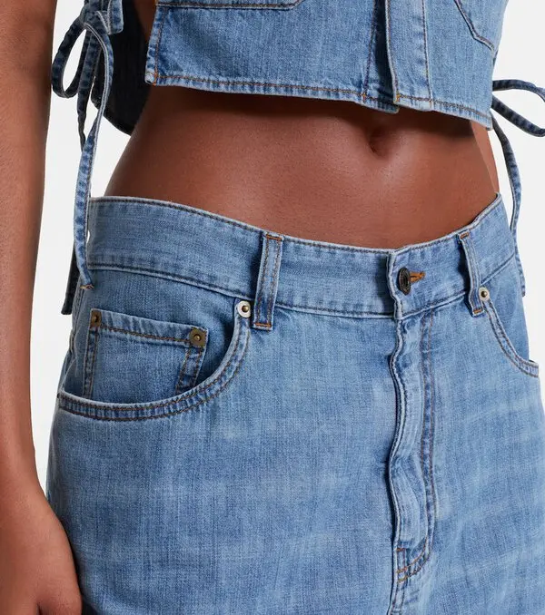 Miu Miu Chambray Wide-leg Pants
