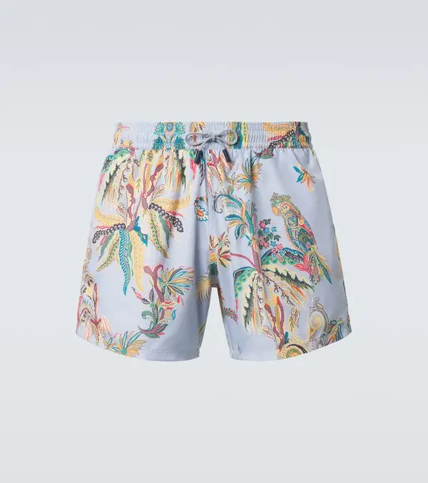 Etro Printed Swim Trunks - Blue