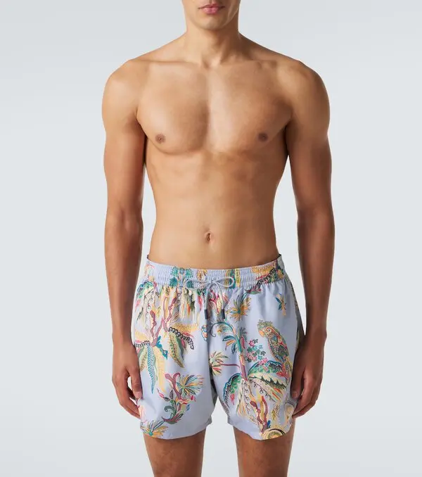 Etro Printed Swim Trunks - Blue