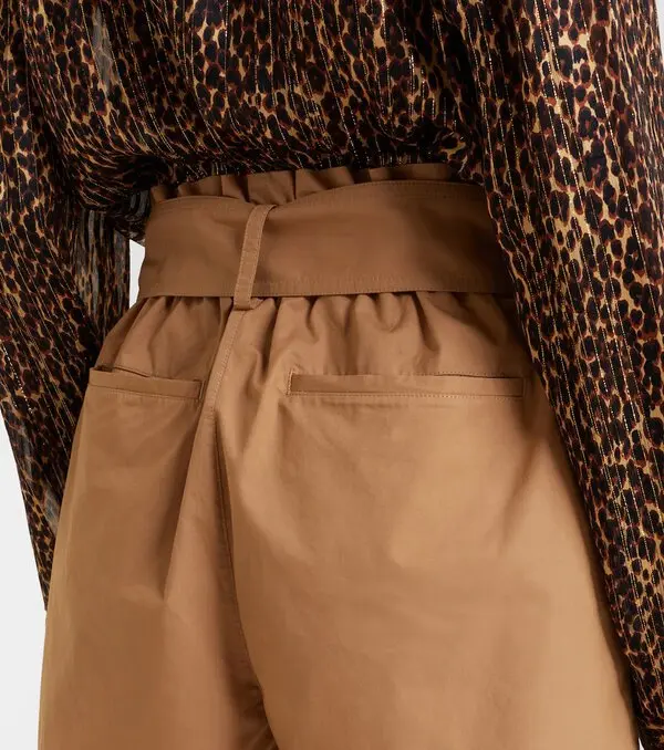 Saint Laurent Belted Cotton Shorts