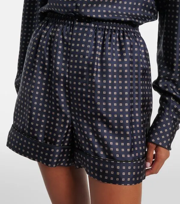 Saint Laurent Printed Silk Shorts