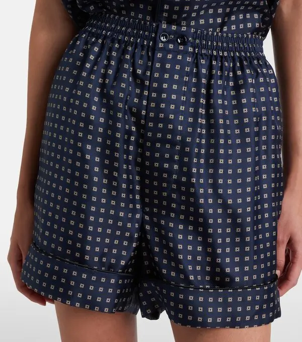 Saint Laurent Printed Silk Shorts