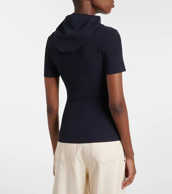 Max Mara Scarf-detail Knitted Top - Blue
