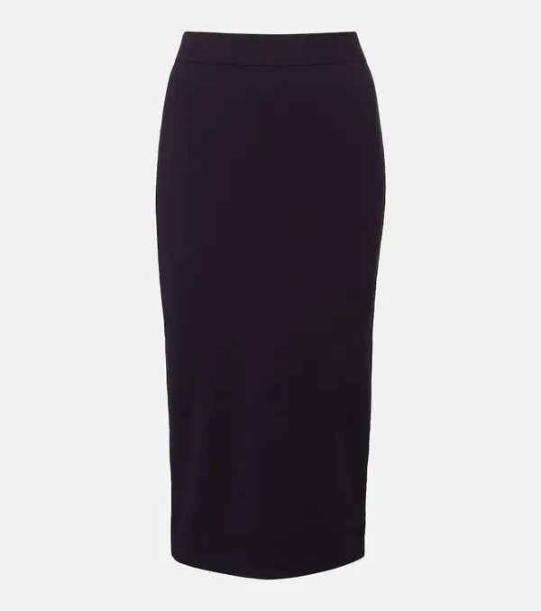 Max Mara Knitted Pencil Skirt - Blue