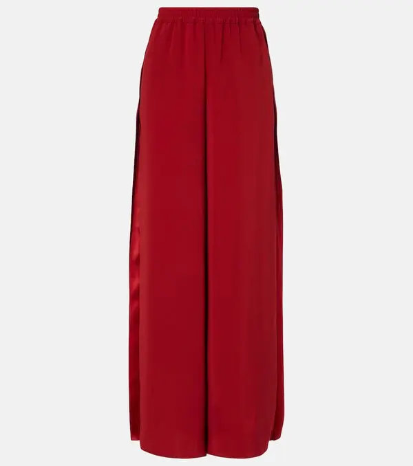 Max Mara Crêpe Wide-leg Pants - Red