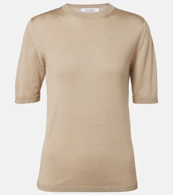 Max Mara Silk And Cashmere Ribbed Sweater - Beige