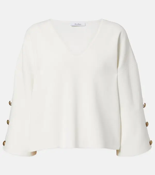 Max Mara Embellished V-neck Top