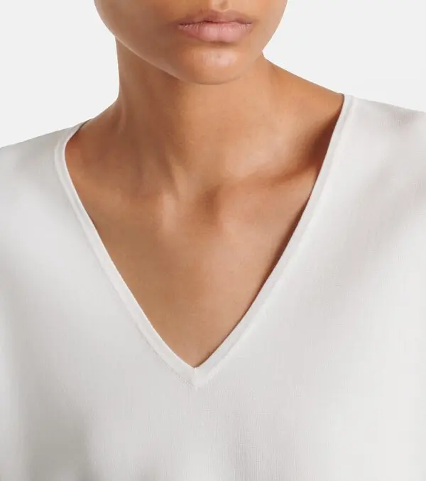Max Mara Embellished V-neck Top