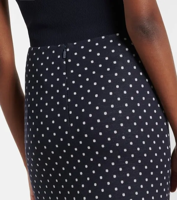 Max Mara Polka-dot Jersey Midi Skirt