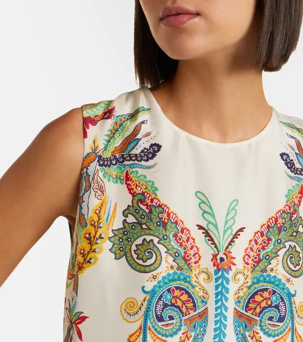 Etro Printed Silk Minidress - White