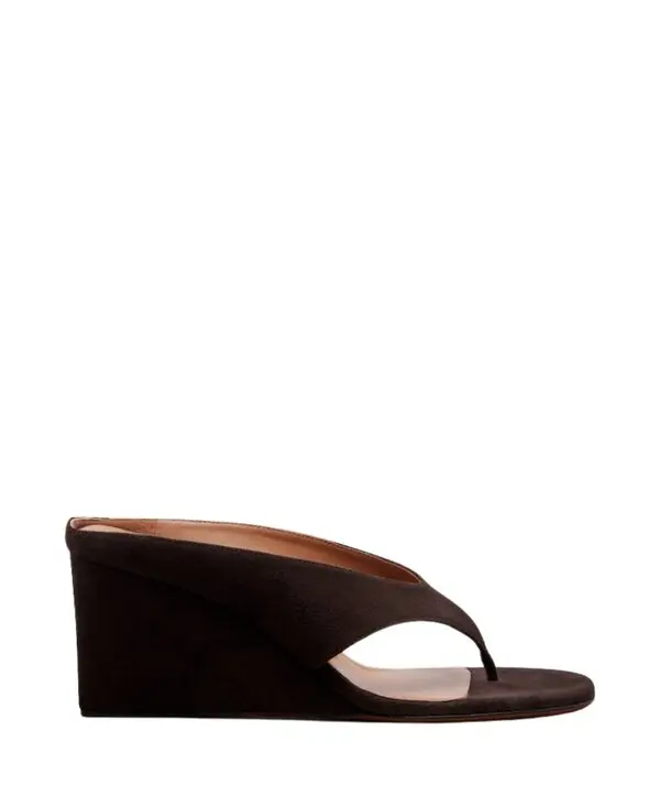 Alaïa Suede Wedge Sandals - Brown