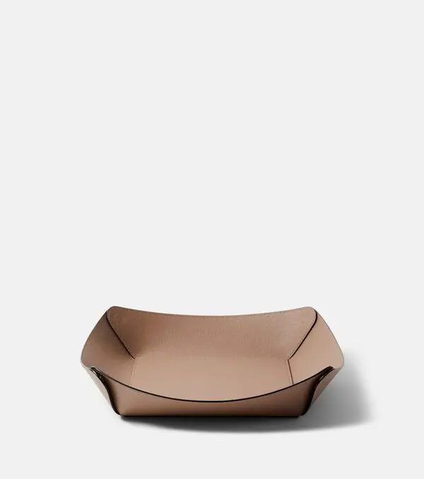 GIOBAGNARA Safran Large Leather Bowl - Grey