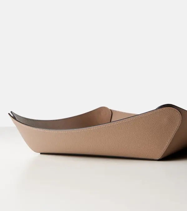 GIOBAGNARA Safran Large Leather Bowl - Grey