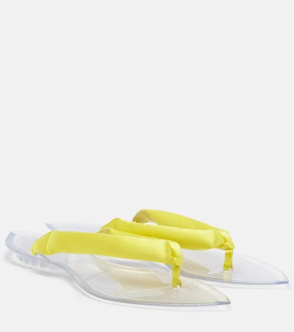 Alaïa Invisible Satin Thong Sandals - Yellow