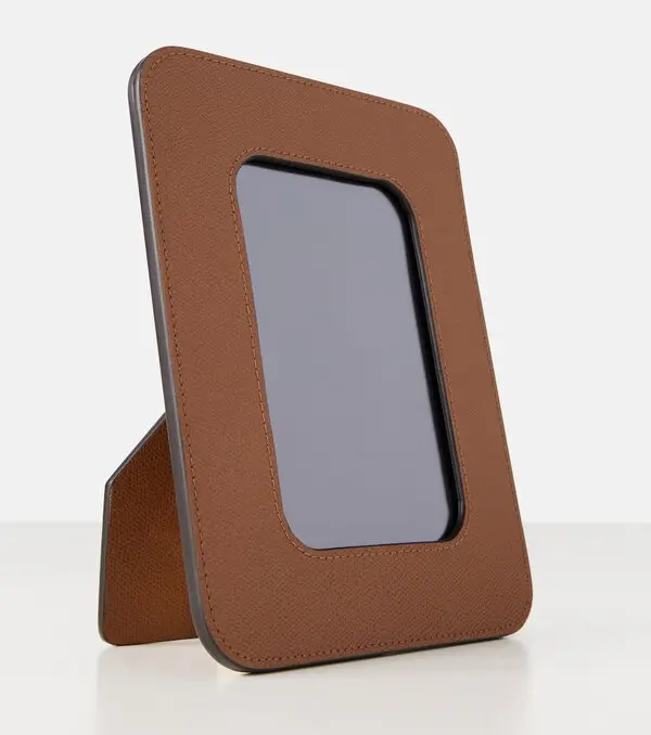 GIOBAGNARA Polo Small Leather Picture Frame - Brown
