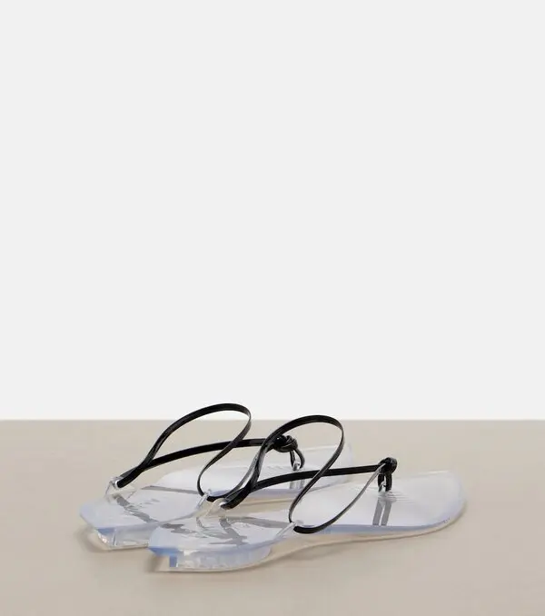 Alaïa Invisible Leather Thong Sandals - Transparent