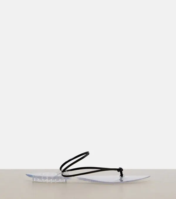 Alaïa Invisible Leather Thong Sandals - Transparent
