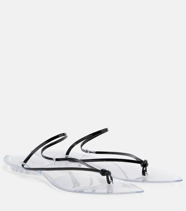 Alaïa Invisible Leather Thong Sandals - Transparent