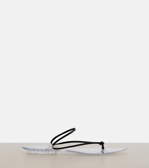 Alaïa Invisible Leather Thong Sandals - Transparent