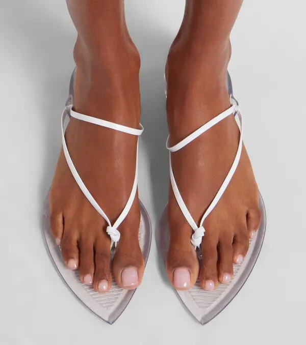 Alaïa Invisible Leather Thong Sandals