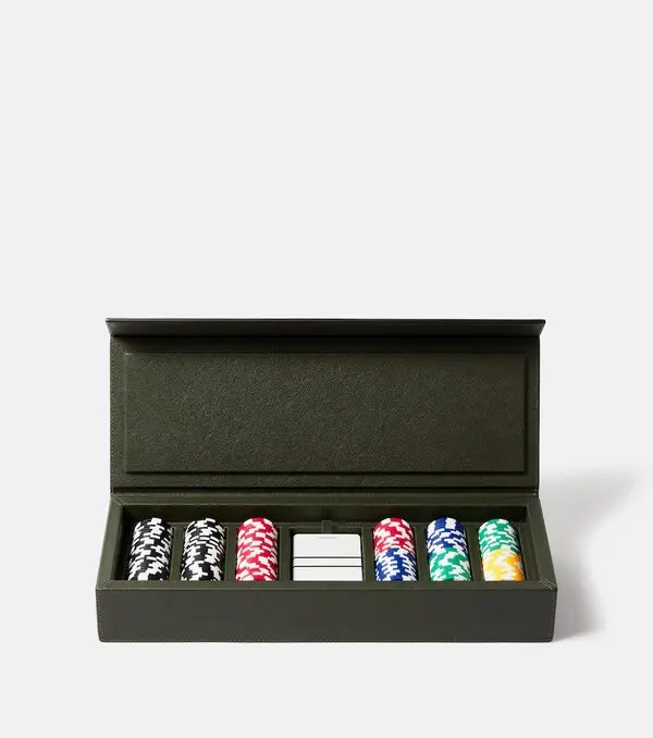 GIOBAGNARA Parma Leather Poker Case - Green