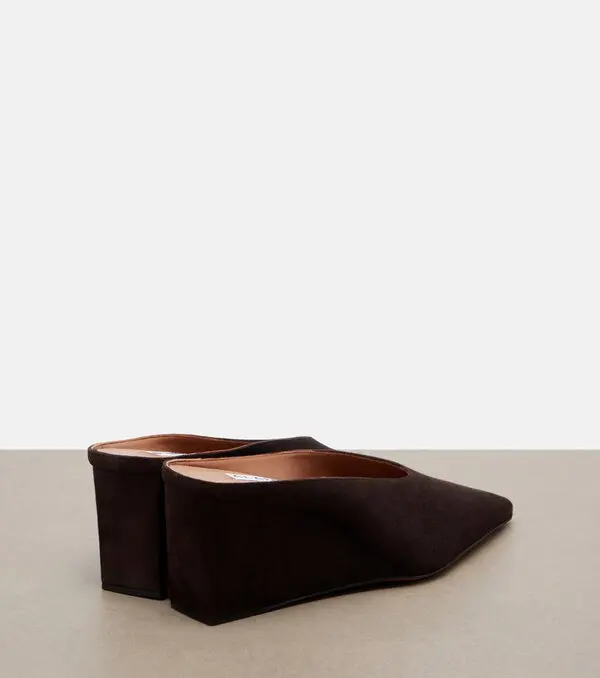 Alaïa Suede Wedge Mules - Brown