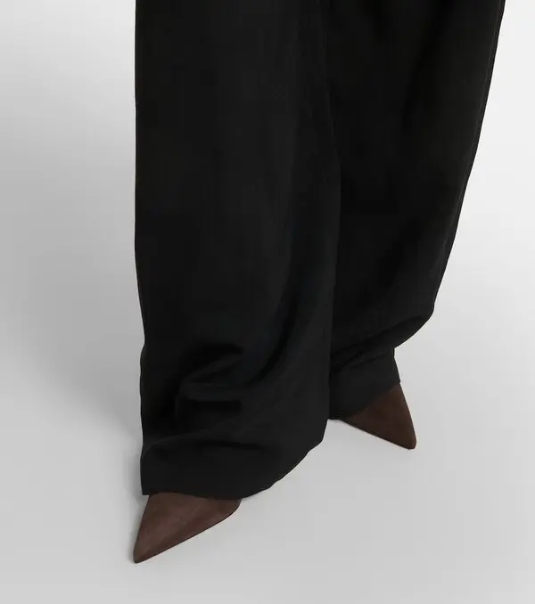 Alaïa Suede Wedge Mules - Brown
