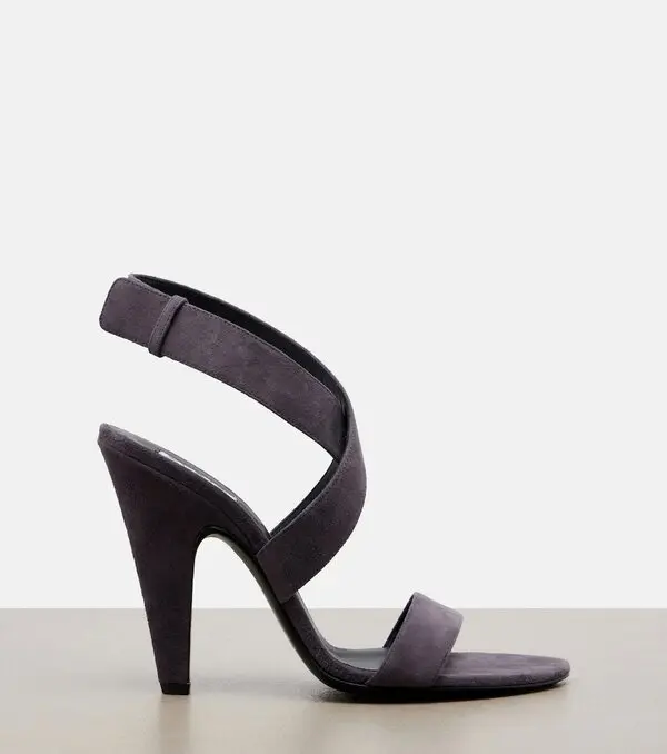 Alaïa Suede Cone Heel Sandals - Grey
