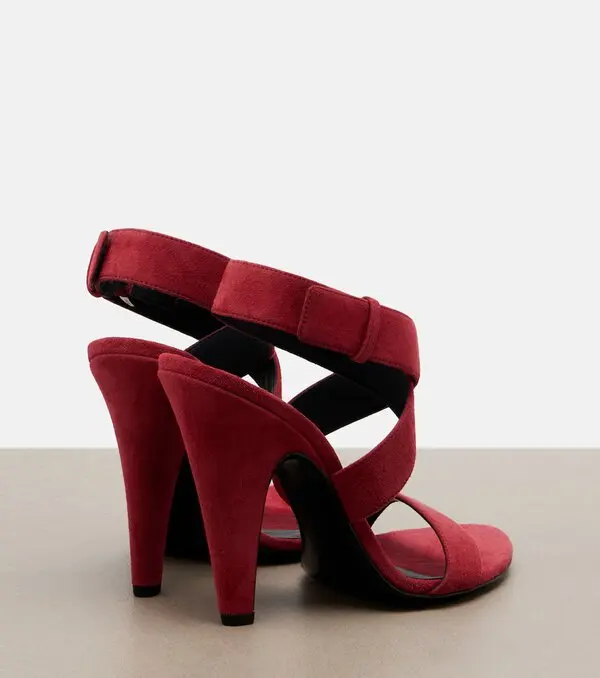 Alaïa Rouge Carmin Suede Slingback Sandals