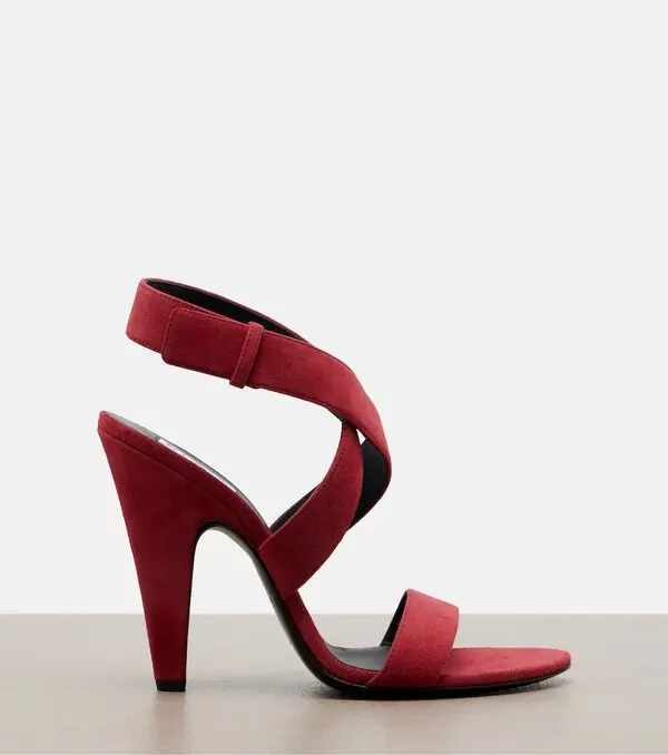 Alaïa Rouge Carmin Suede Slingback Sandals
